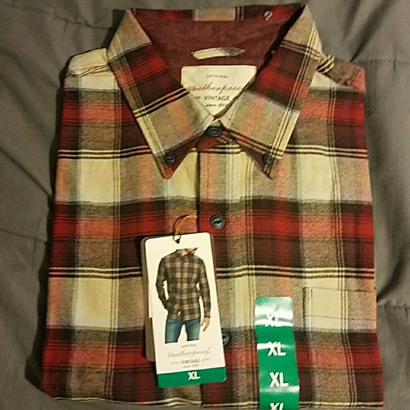 Weatherproof | Shirts | Flannel Long Sleeve Red And White | Poshmark